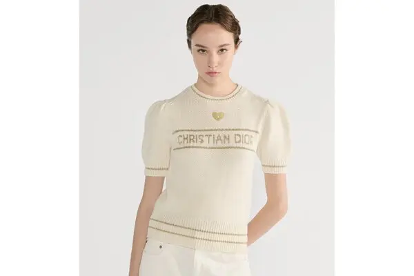 Christian Dior◆極上カシミヤシルク◆シャーリングトップス◆未使用 Сhristian Dior J'ADIOR 8 Wool/Cashmere/Silk Women's Knit Zip